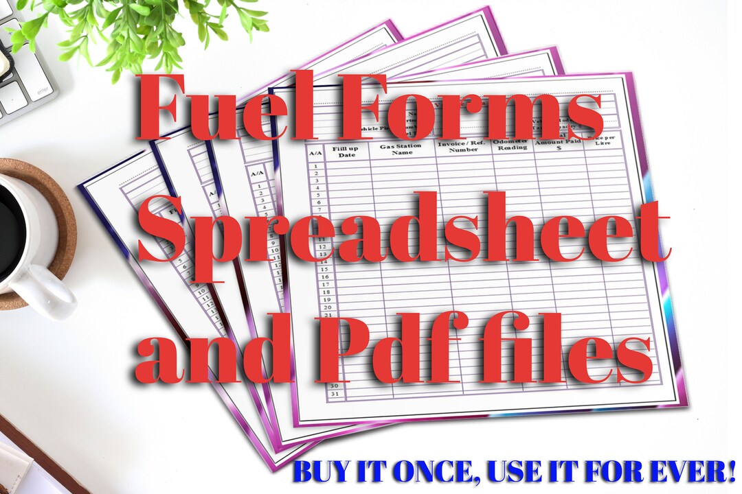 Fuel Log Spreadsheet & PDF: Track Vehicle Fueling and Expenses - Etsy