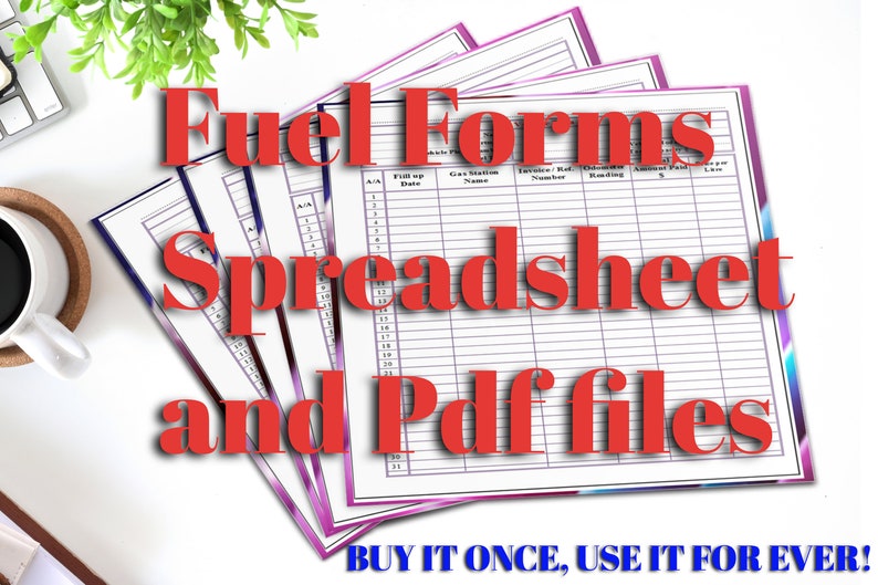 Fuel Forms Spreadsheet and Pdf Files - Etsy