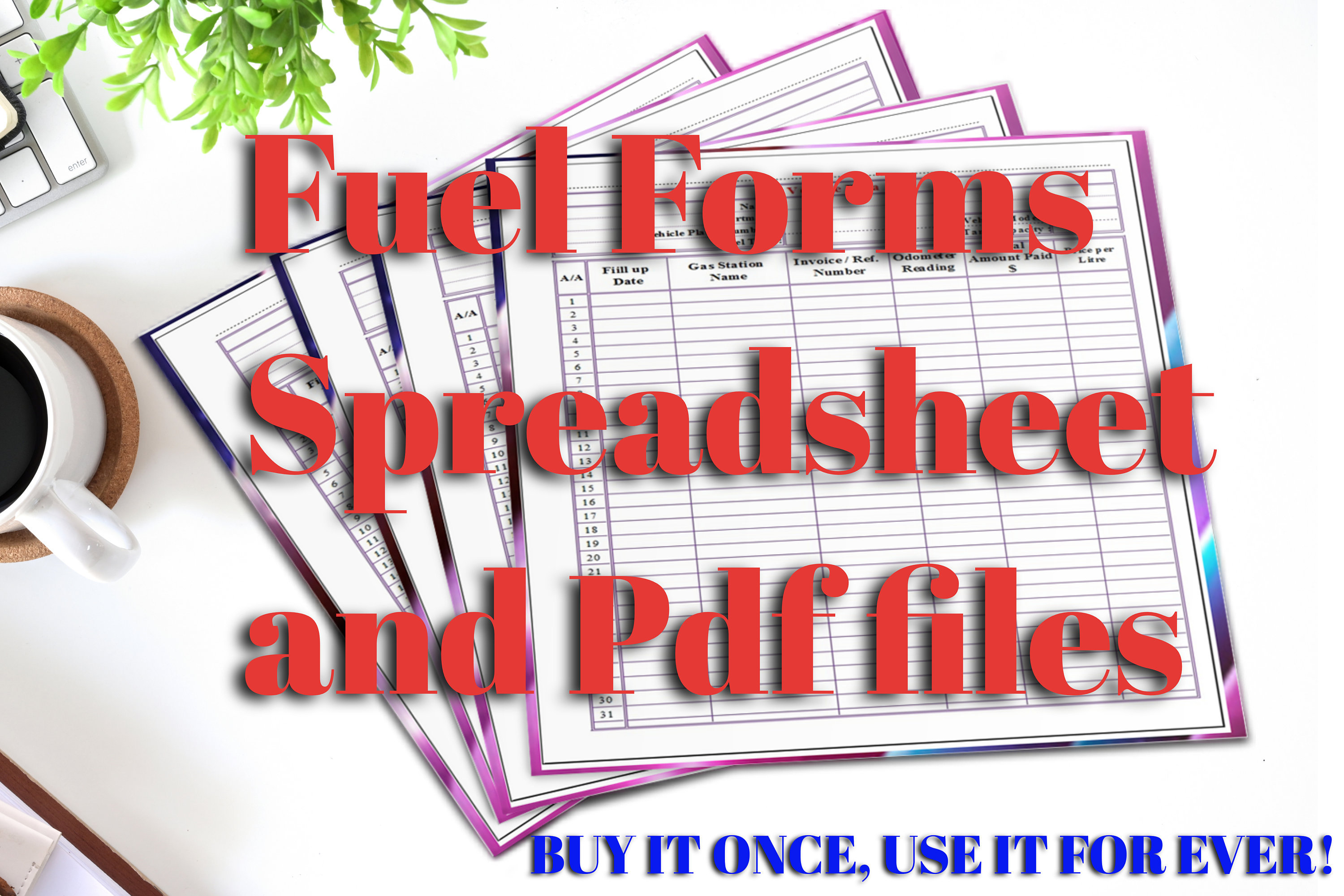Fuel Log Spreadsheet & PDF: Track Vehicle Fueling and Expenses - Etsy