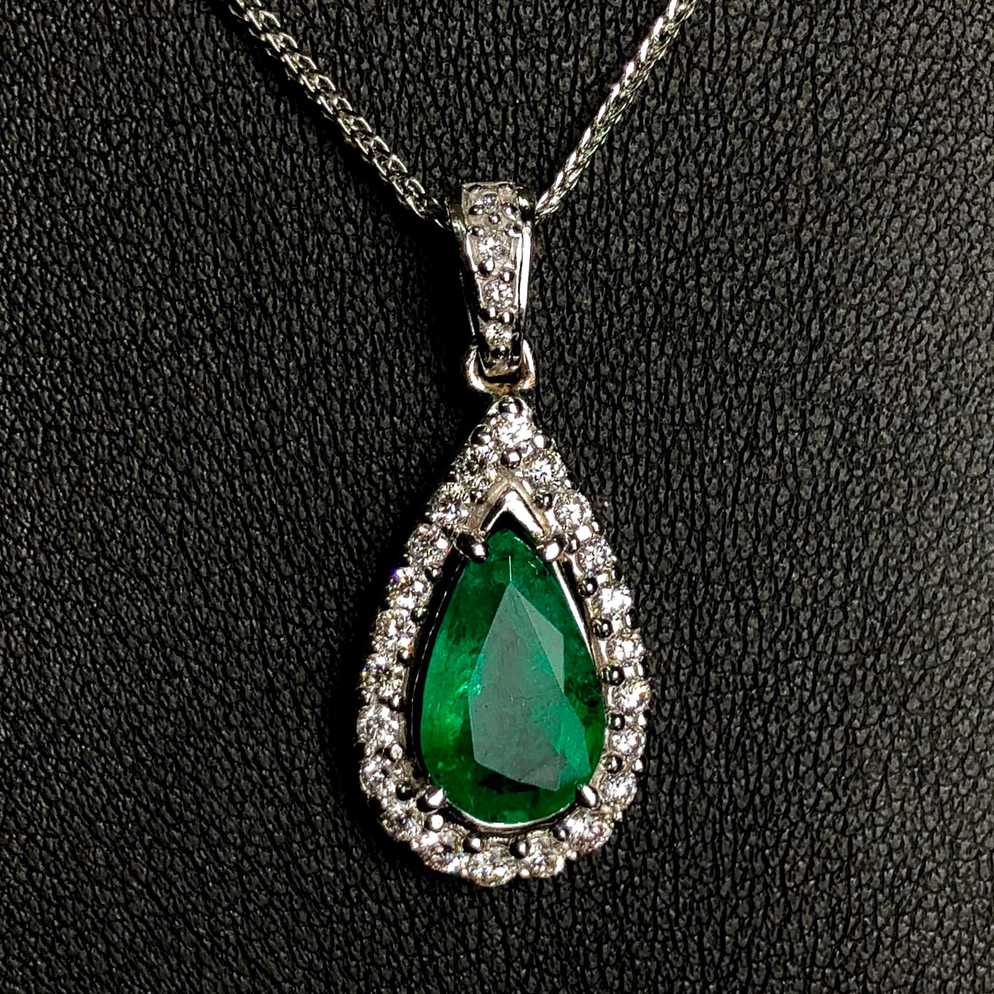 Natural 3.80TCW Emerald & Diamonds 18K solid white gold | Etsy