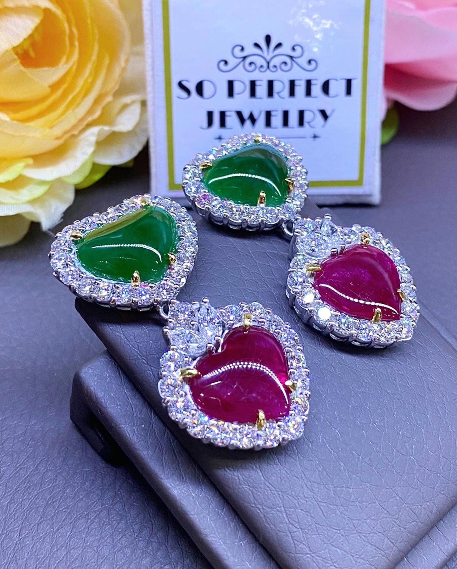 ENORMOUS 21.80TCW Burmese Jade Ruby VS Diamonds in 18k Solid | Etsy