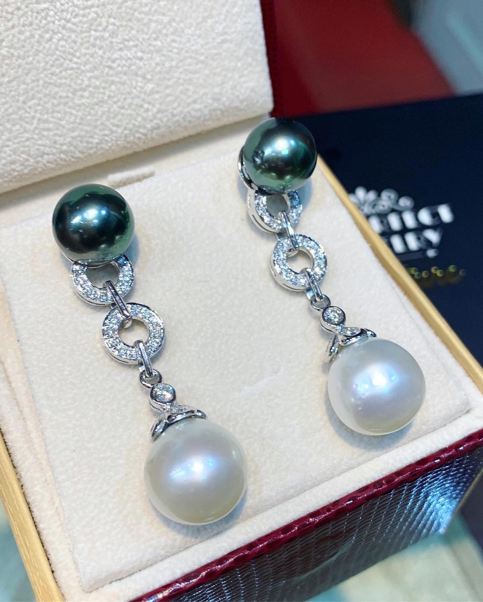 HUGE White South Sea Pearls VS Diamonds in 18K Solid White - Etsy