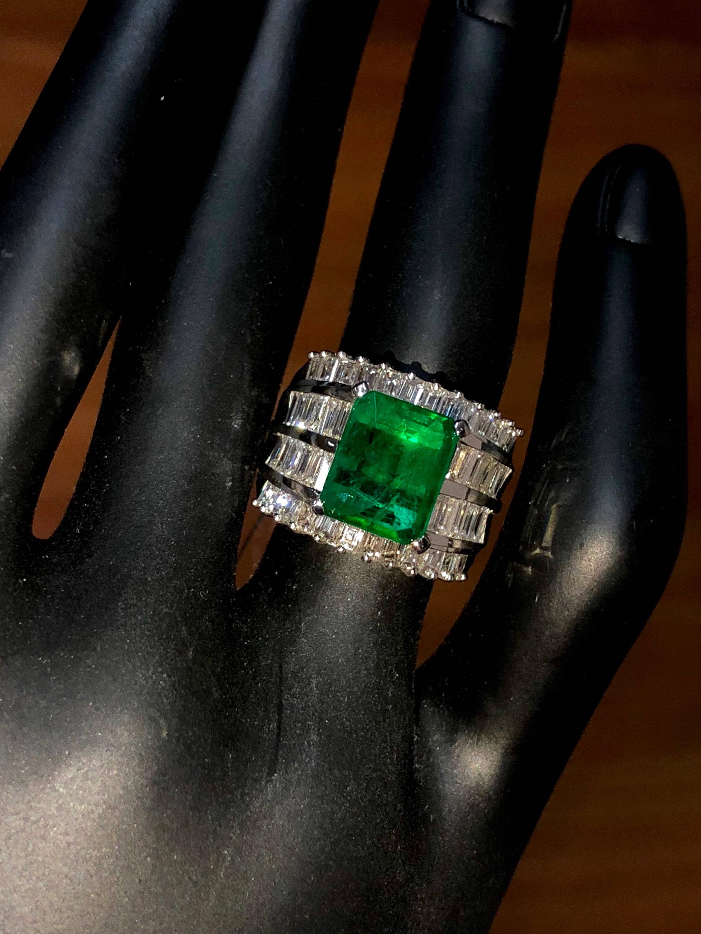 WOW 5.04TCW Natural Emerald & Diamonds in Handmade 18K Solid | Etsy