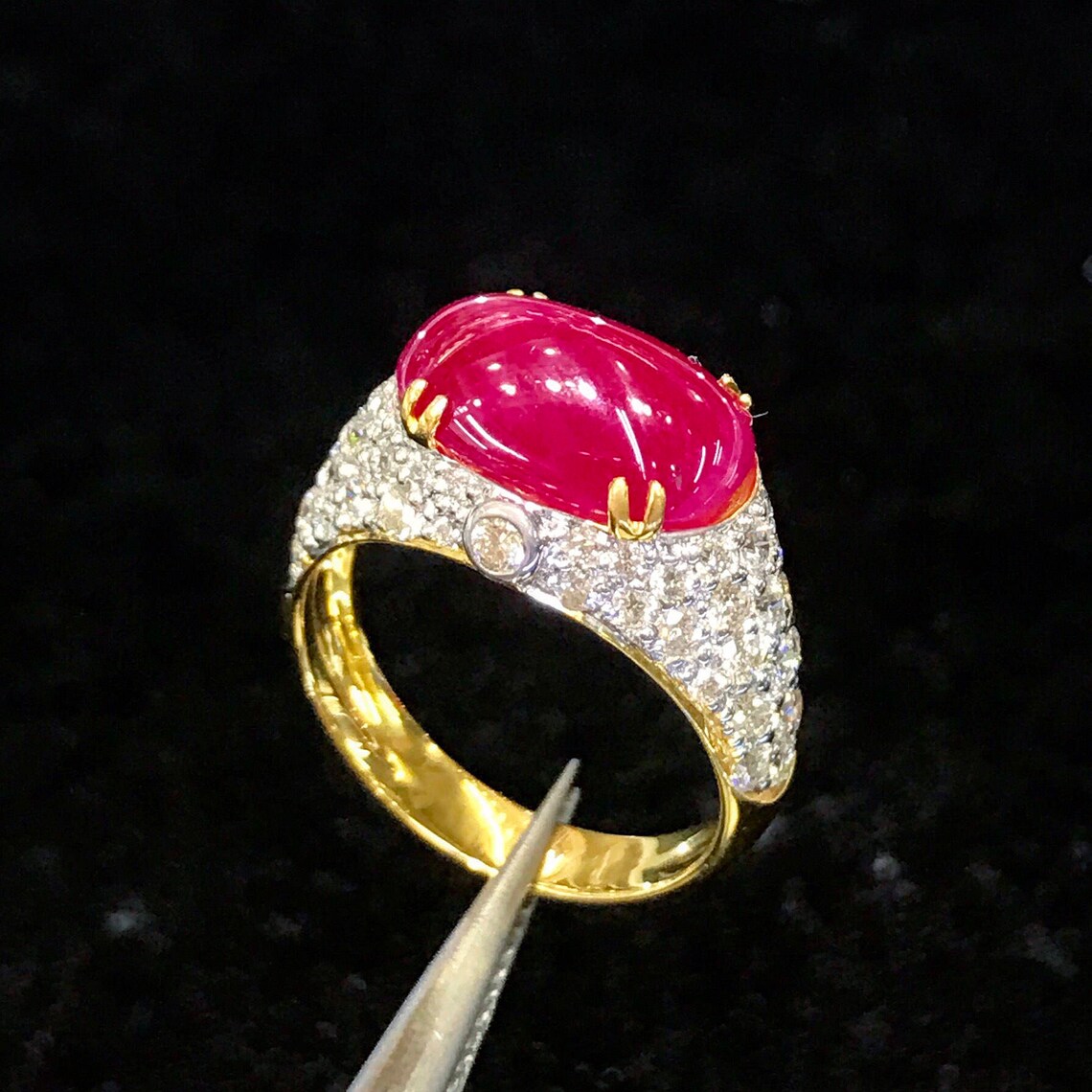 6.89TCW BURMESE RUBY & Diamonds in 18K Solid Handmade - Etsy