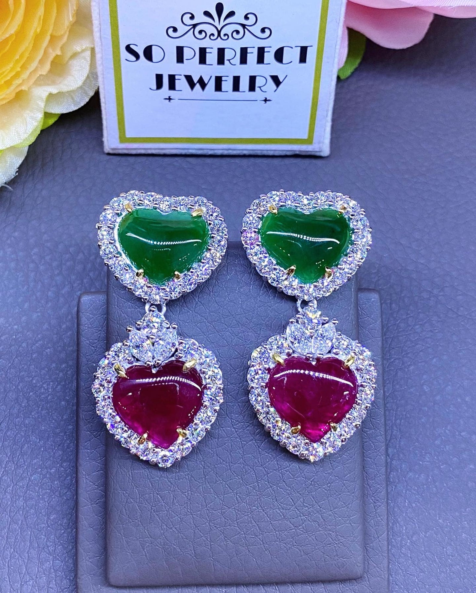 ENORMOUS 21.80TCW Burmese Jade Ruby VS Diamonds in 18k Solid | Etsy