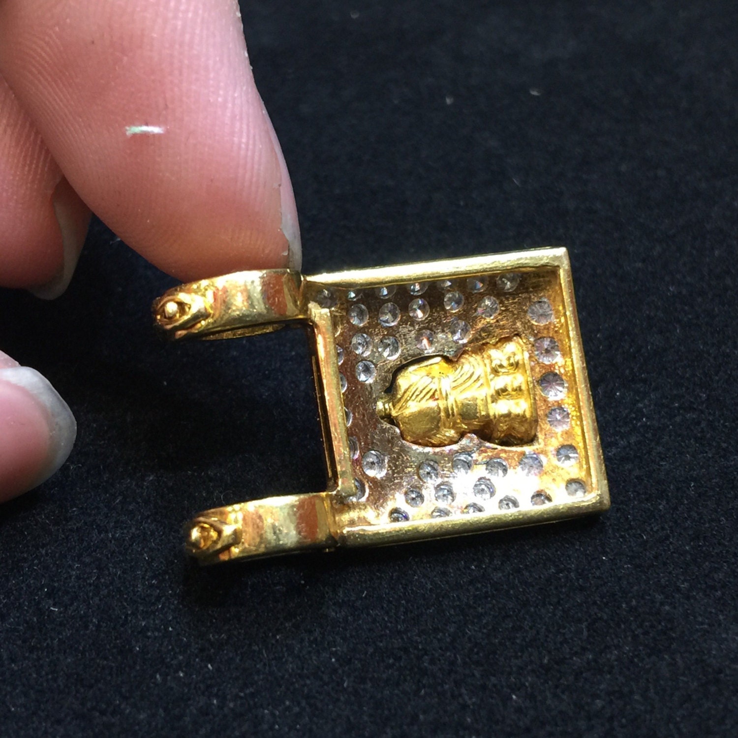 2.80cts. Diamonds & Buddha in 18K Solid Gold Handmade Amulet - Etsy