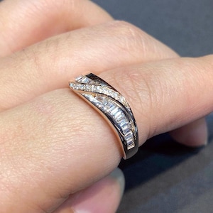 Genuine Diamond in 18K Solid Pink Gold Handmade Engagement Ring Wedding ...