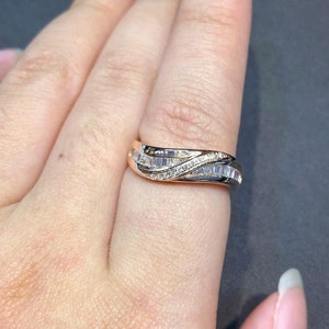 Genuine Diamond in 18K Solid Pink Gold Handmade Engagement Ring Wedding ...