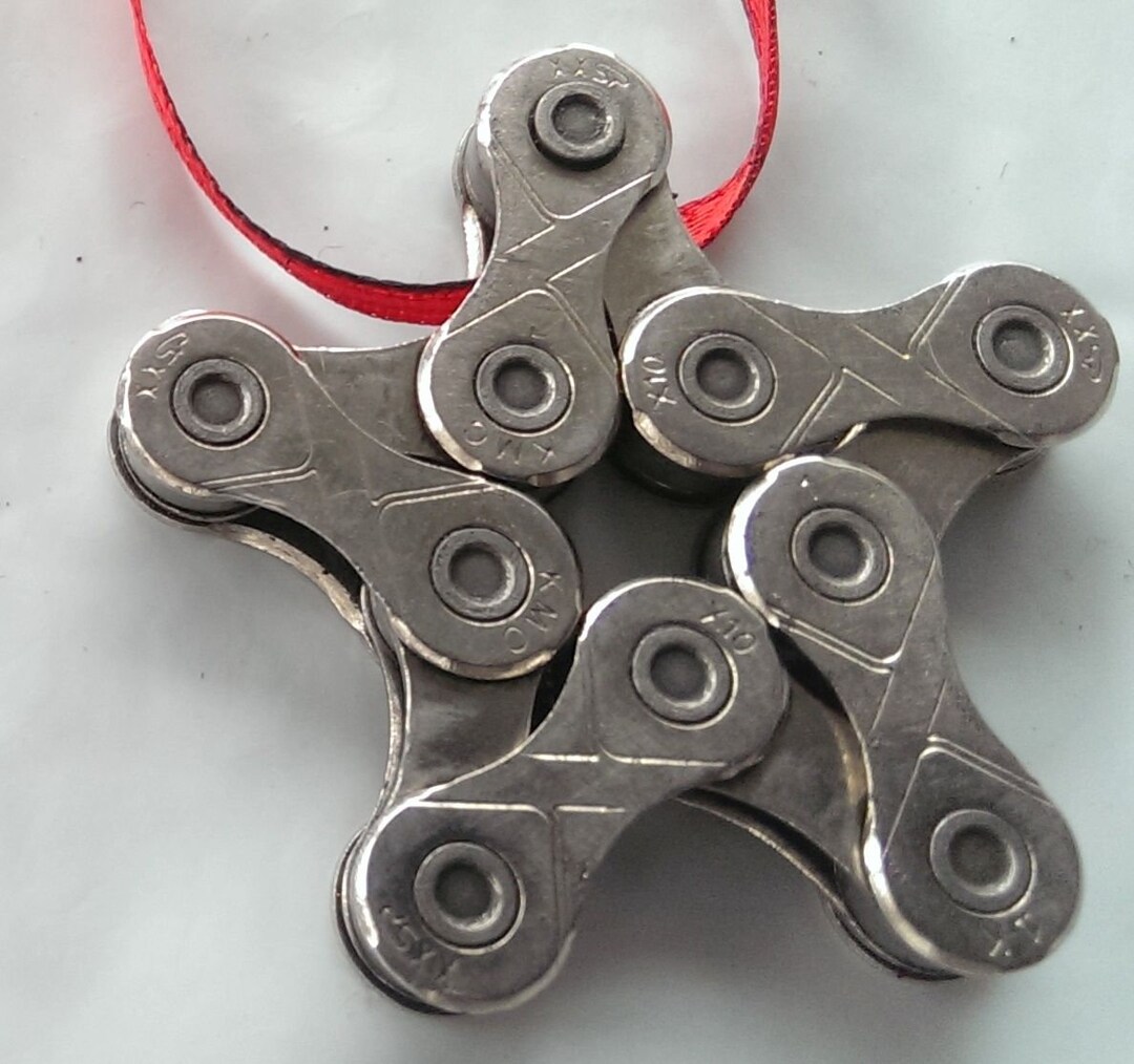 Snowflake / Christmas Star Bicycle Chain Tree Decoration Cute Handmade ...