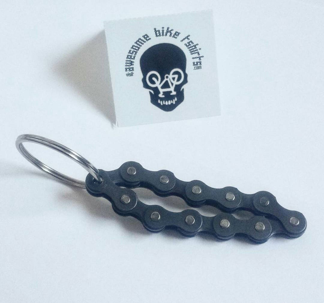 Keyring Made From Bicycle Chain Great for Bike Riders and Cyclists, Fun ...