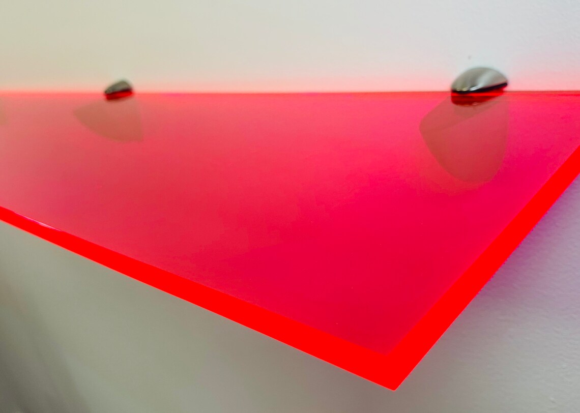 Perspex/acrylic Coloured Shelves Red Neon for Interiors - Etsy