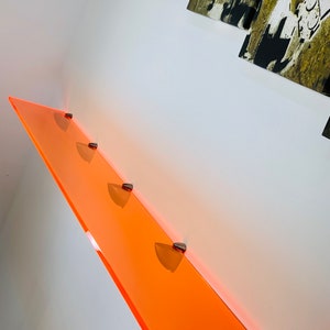 Orange Perspex Acrylic Shelves for Interiors - Wall Clamps Included ...