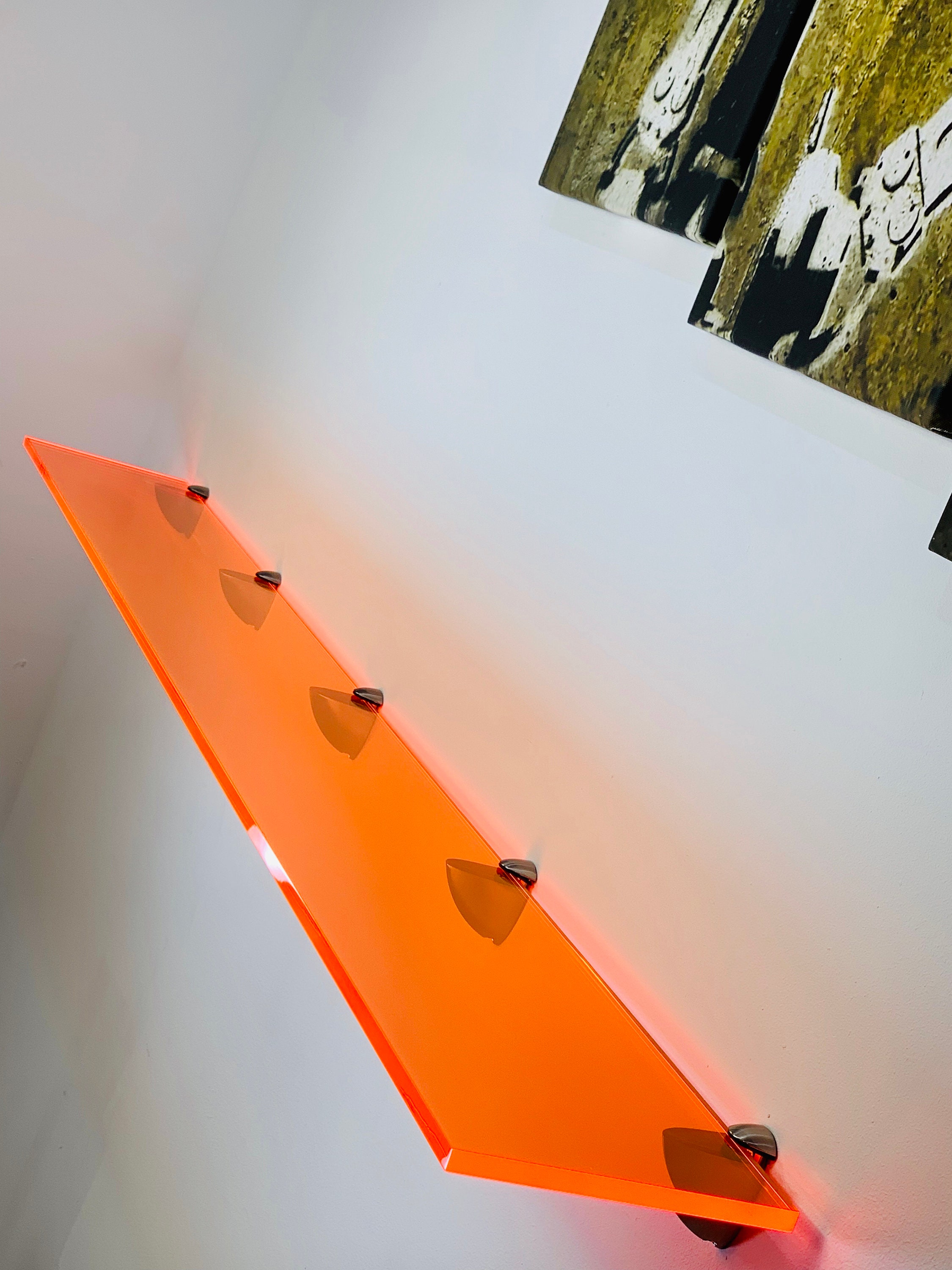 Perspex/acrylic Coloured Shelves - Orange Neon for Interiors - Etsy