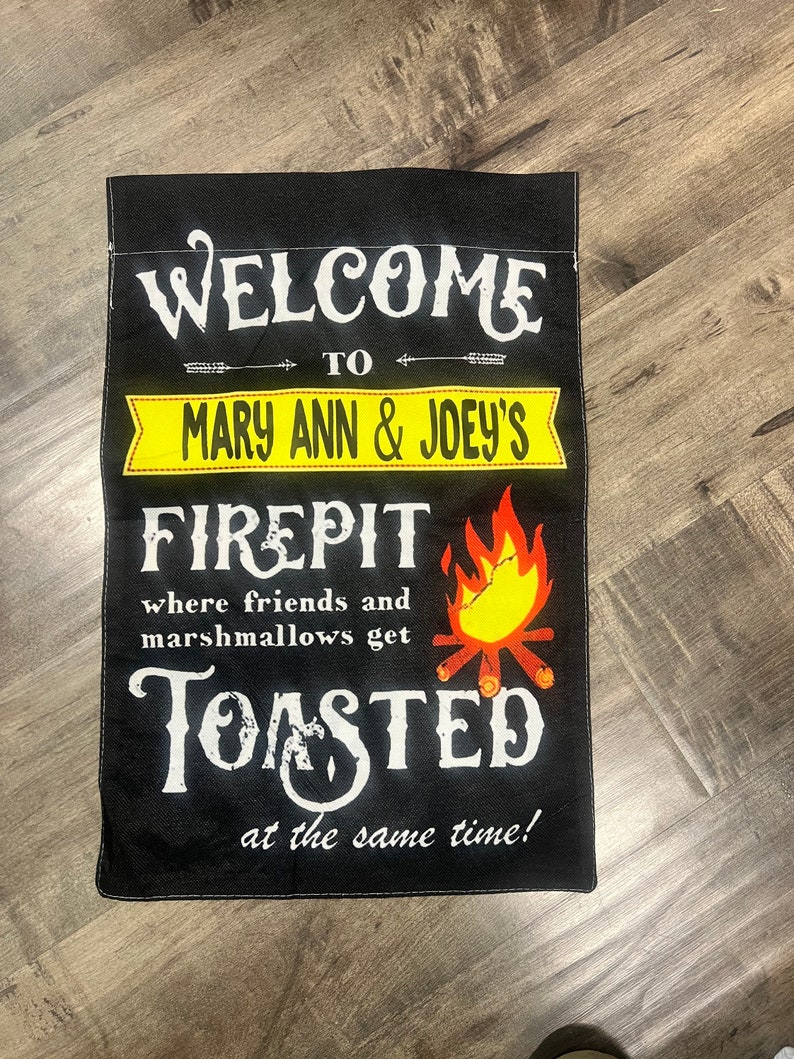 Fire Pit Flag Personalized Fire Pit Flags Camper Flags - Etsy