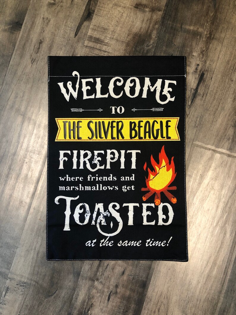 Fire Pit Flag, Personalized Fire Pit Flags, Camper Flags, Campsite ...