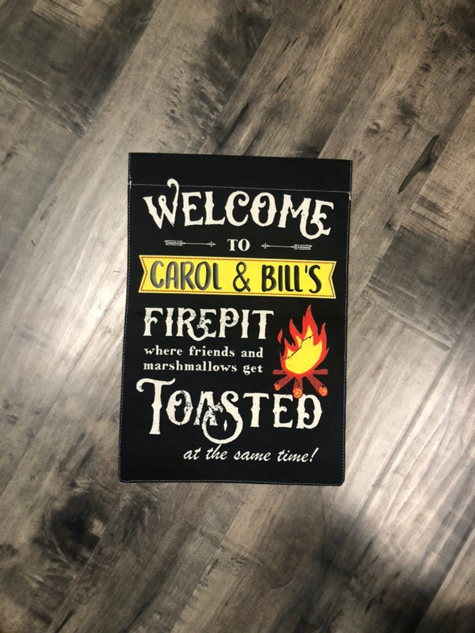 Fire Pit Flag, Personalized Fire Pit Flags, Camper Flags, Campsite ...