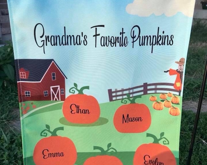 Pumpkin Patch Garden Flags Personalized Pumpkin Flags - Etsy