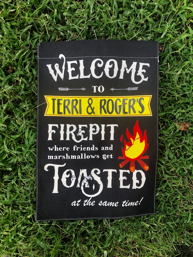 Fire Pit Flag, Personalized Fire Pit Flags, Camper Flags, Campsite ...