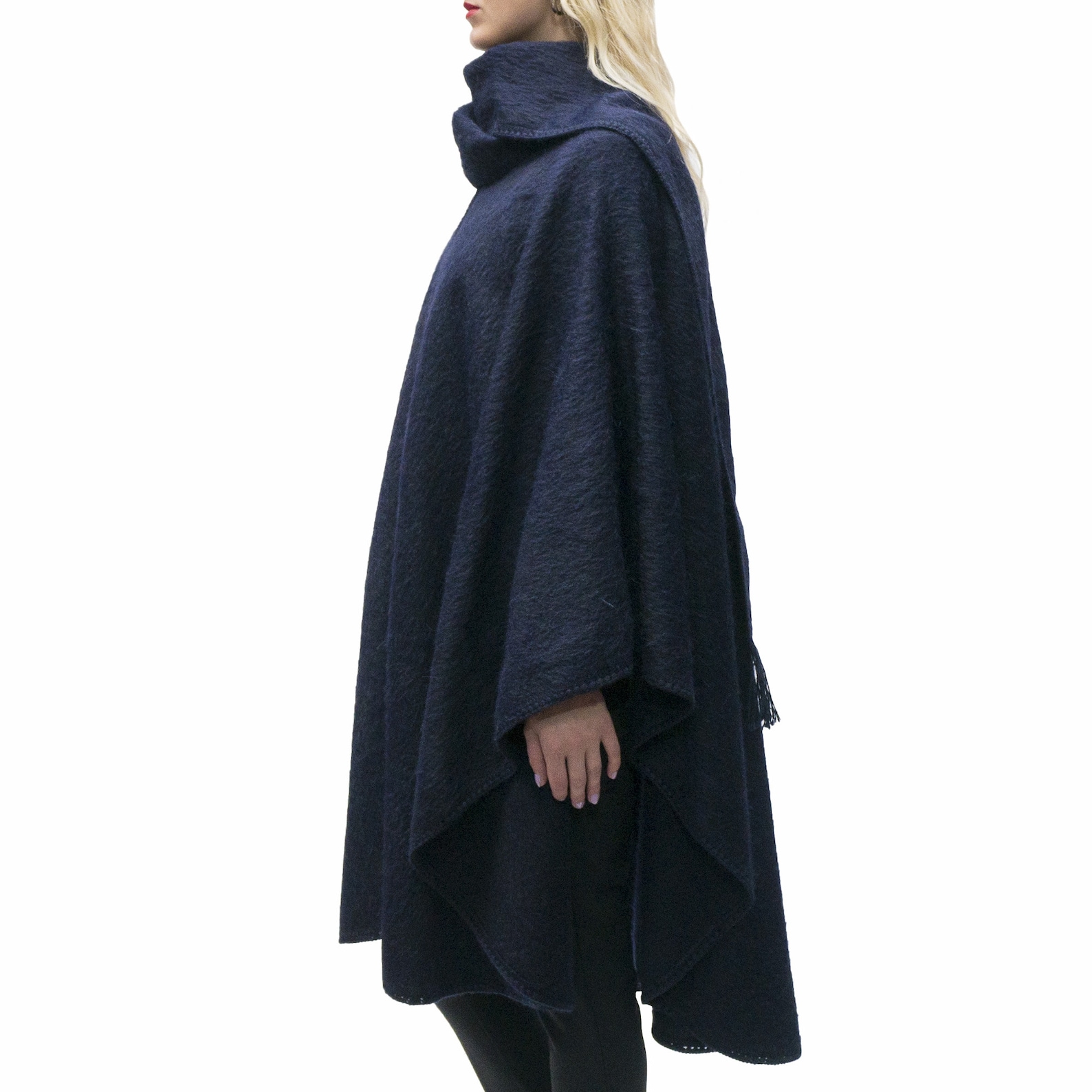 Luxury Alpaca wool blend long cape with scarf | Etsy