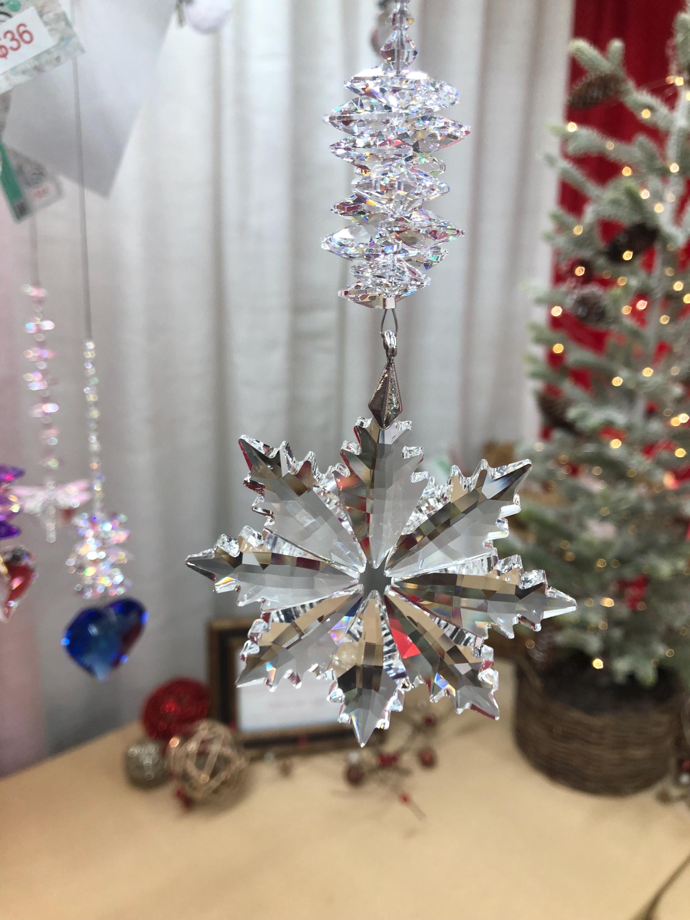 Crystal Snowflake Suncatcher: Rainbow Maker Window Hanging - Etsy