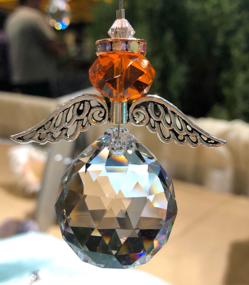 Crystal Angel Suncatcher for Windows Hanging Angel Rainbow | Etsy