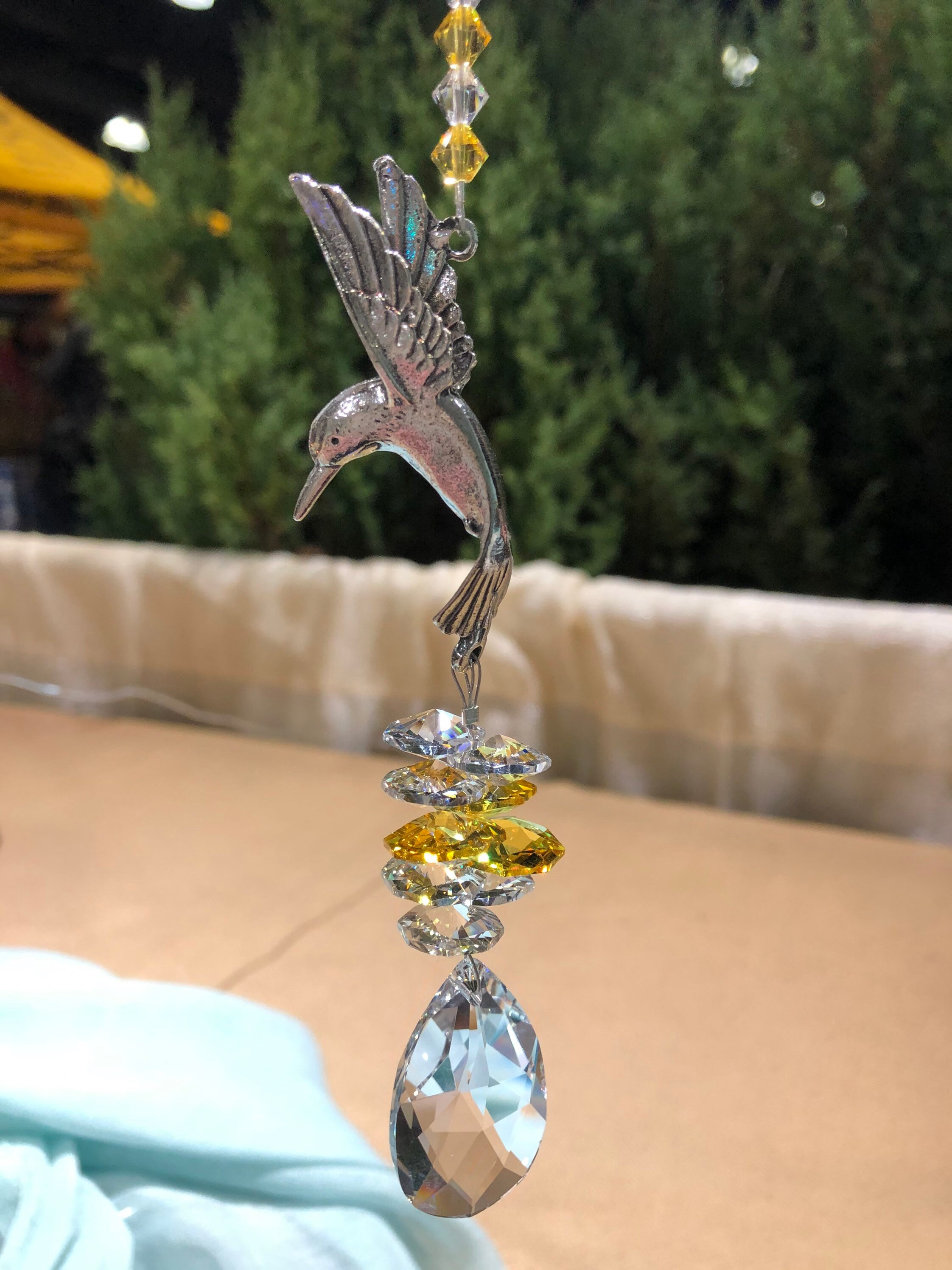 Hummingbird Crystal Suncatcher, Rainbow Maker, Hanging Prism for Window ...