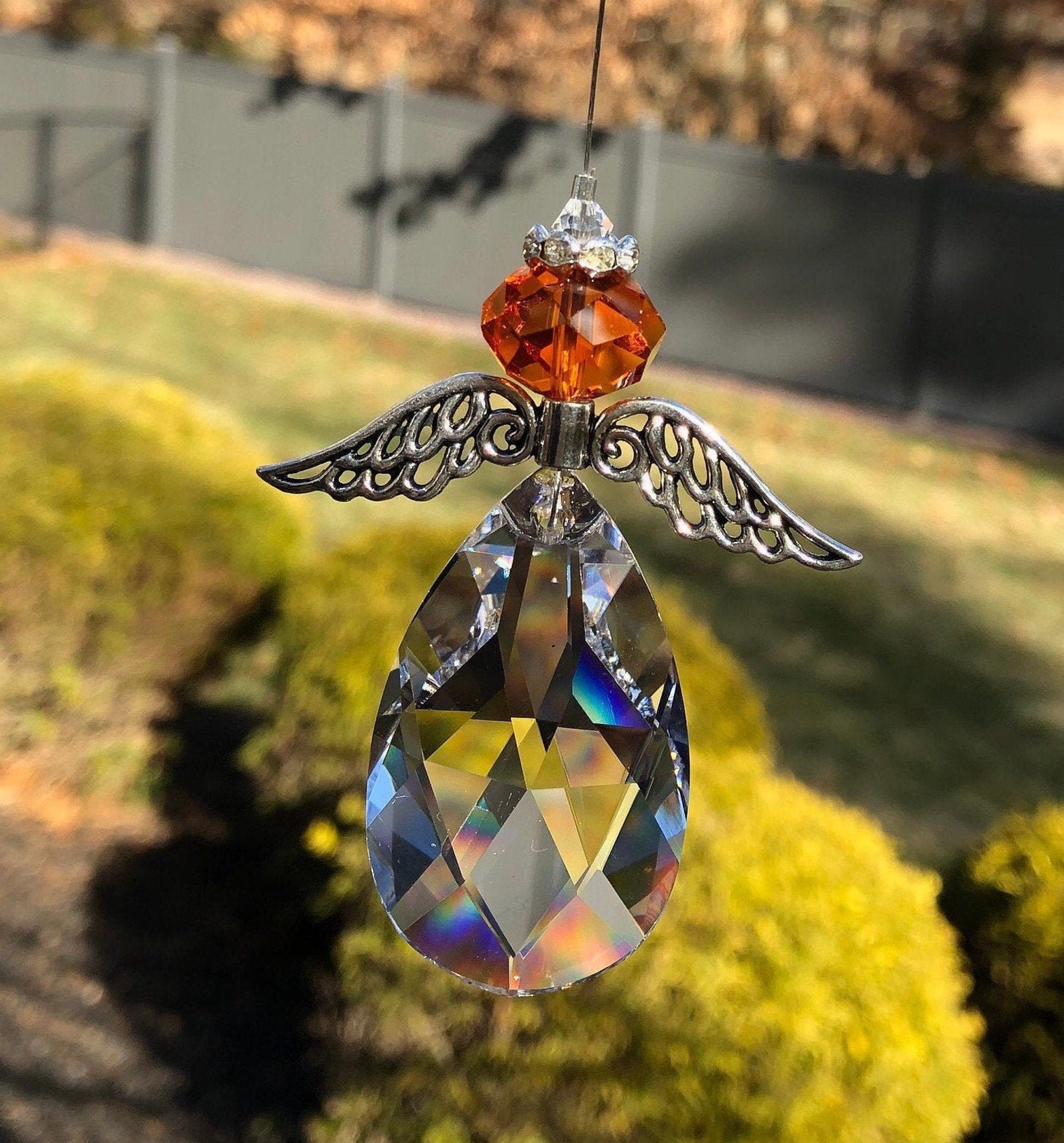 Crystal Angel Suncatcher for Windows Hanging Angel Rainbow - Etsy