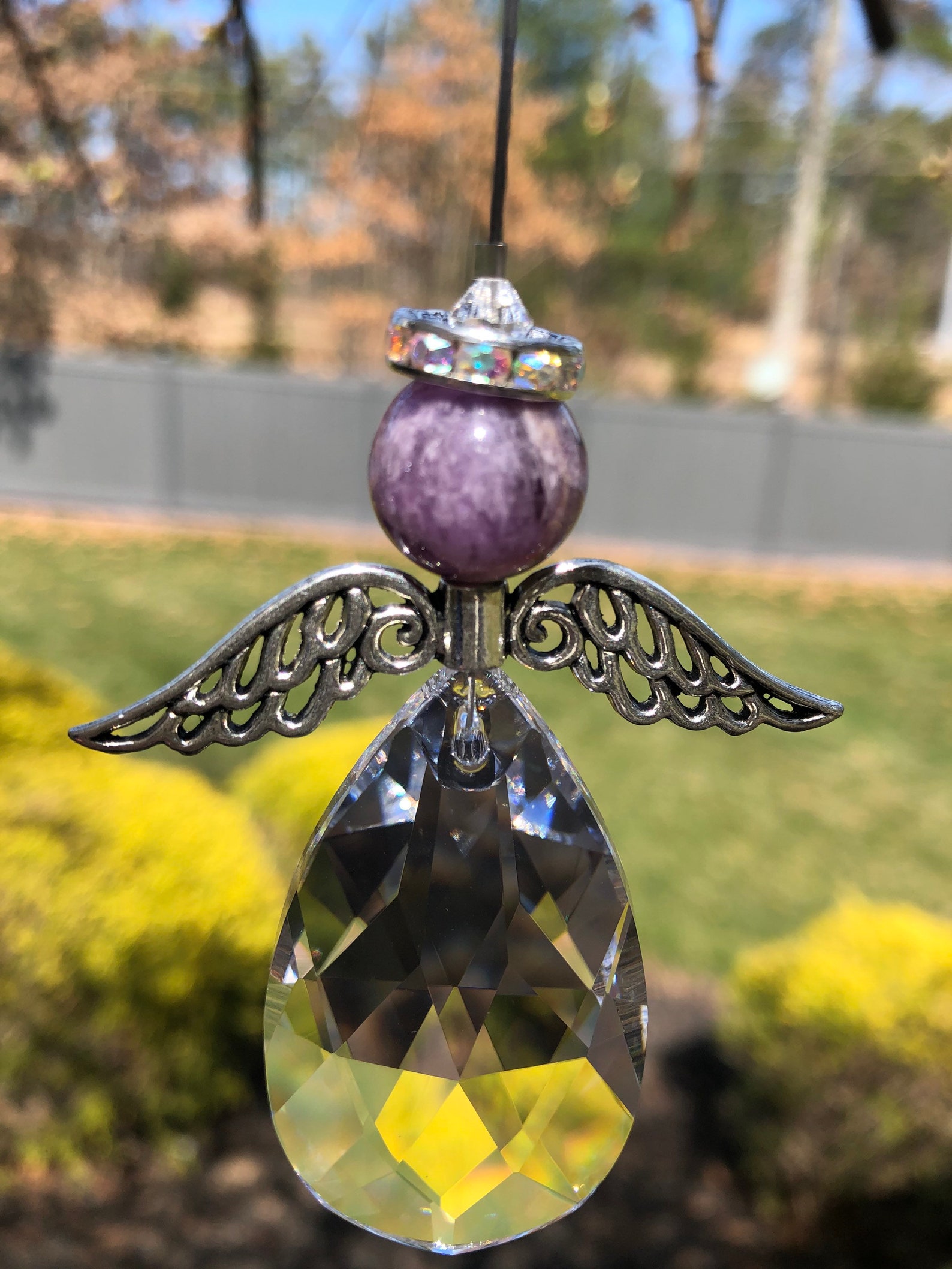 Crystal Angel Suncatcher for Windows, Rainbow Maker, Hanging Angel ...