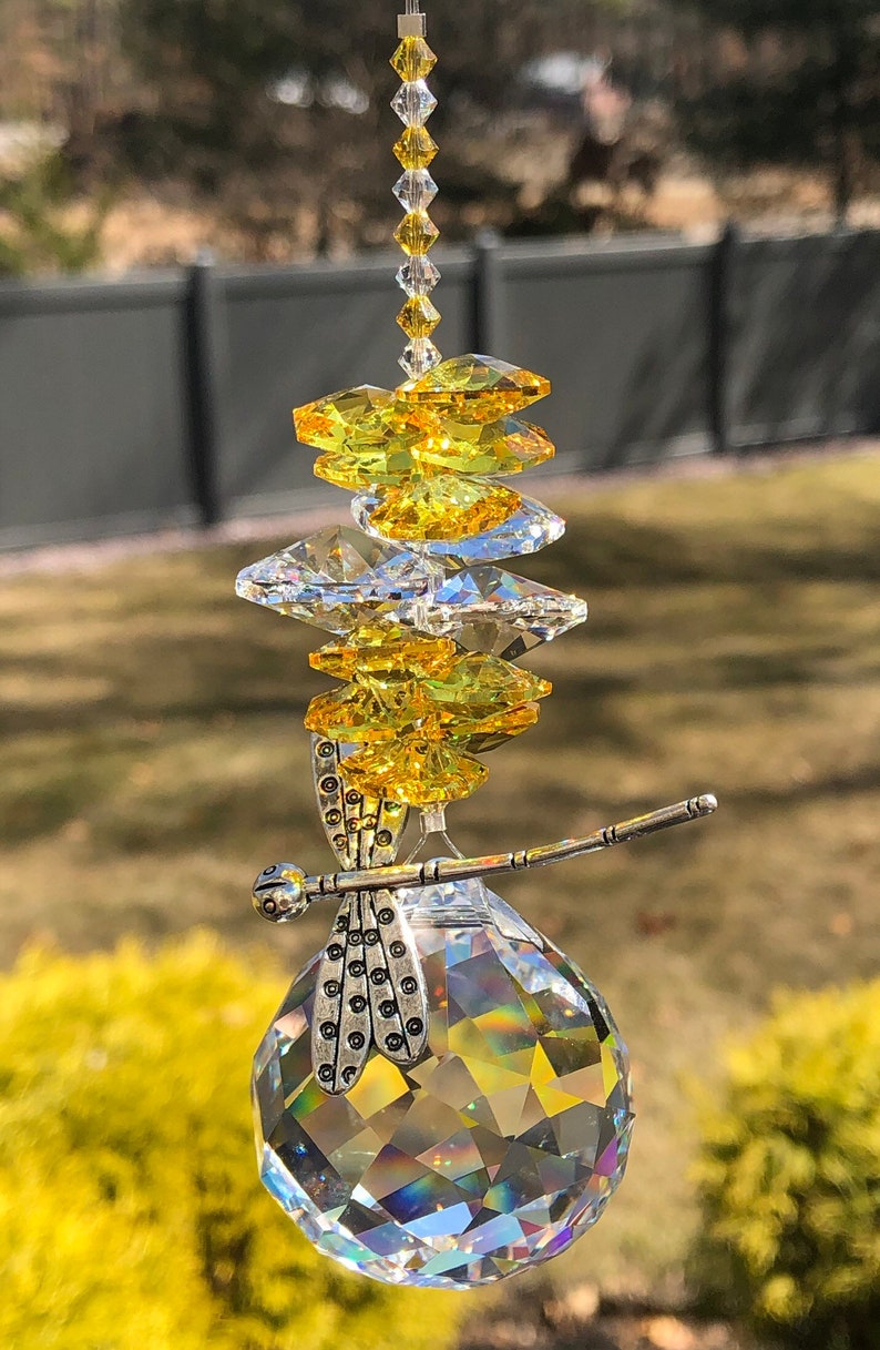 Dragonfly Crystal Suncatcher, Rainbow Maker for Windows, Hanging ...