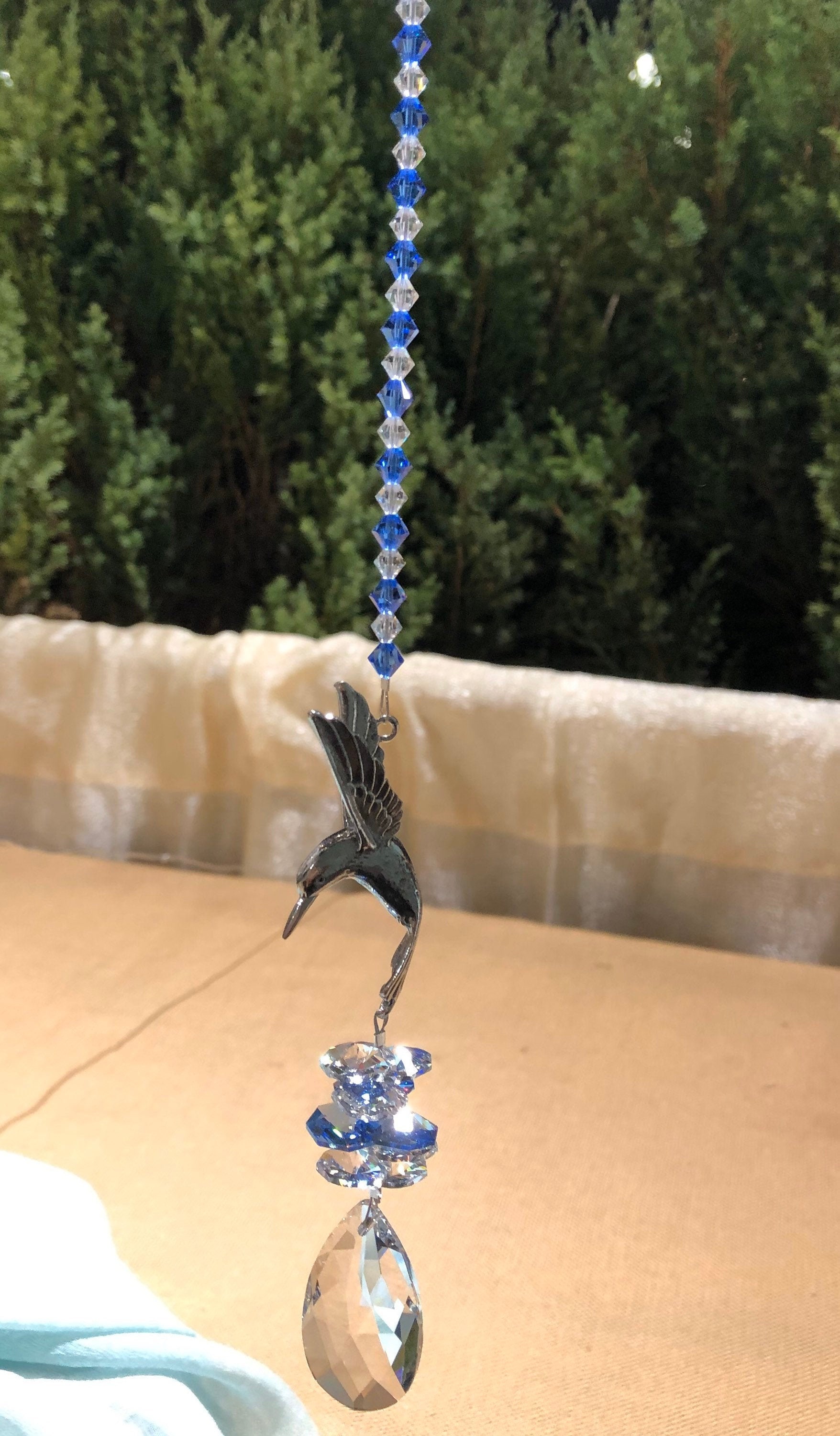 Hummingbird Crystal Suncatcher, Rainbow Maker, Hanging Prism for Window ...