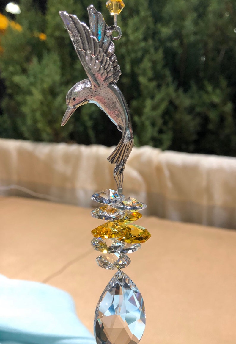 Hummingbird Crystal Suncatcher, Rainbow Maker, Hanging Prism for Window ...