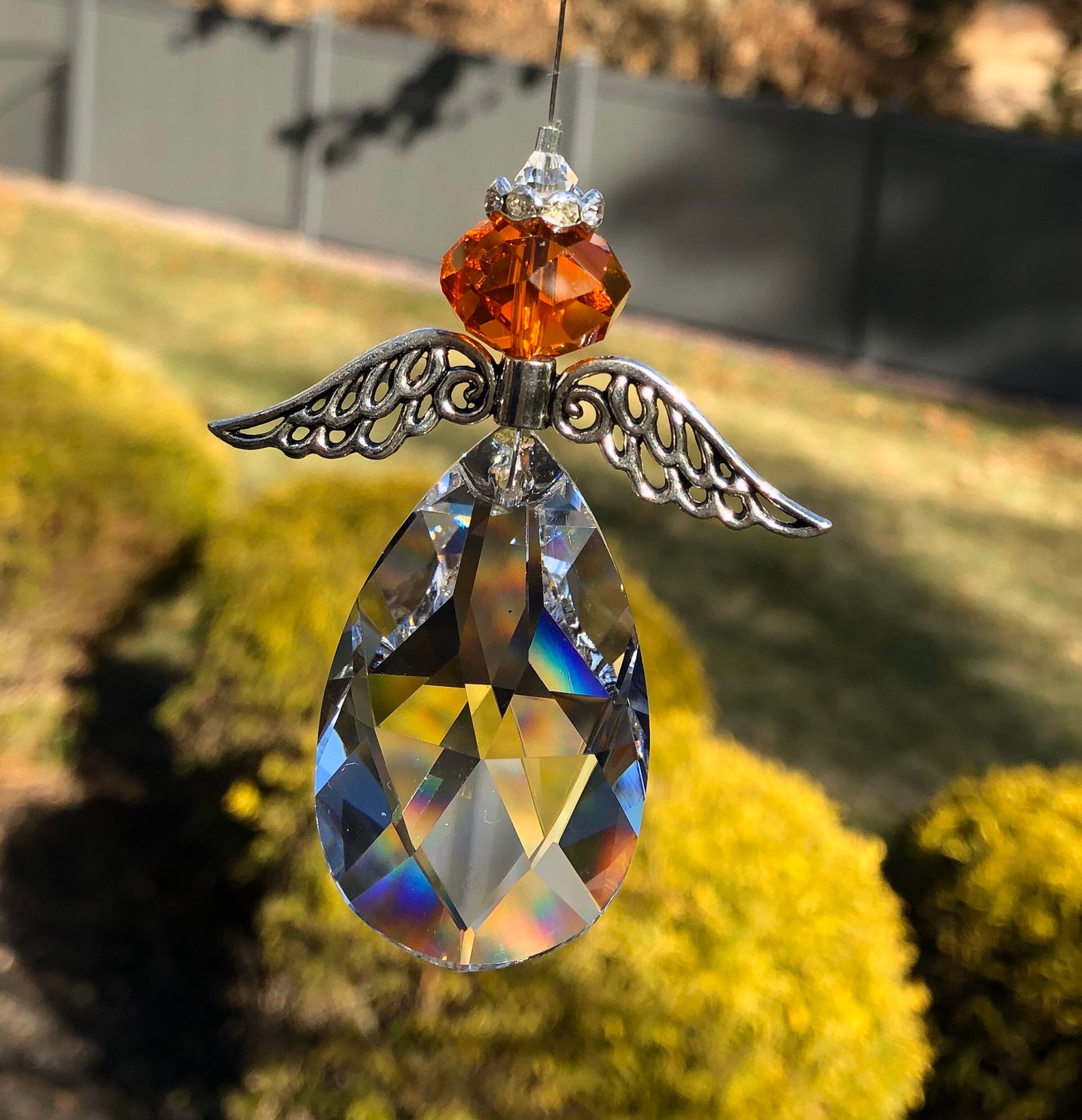 Crystal Angel Suncatcher for Windows Hanging Angel Rainbow - Etsy