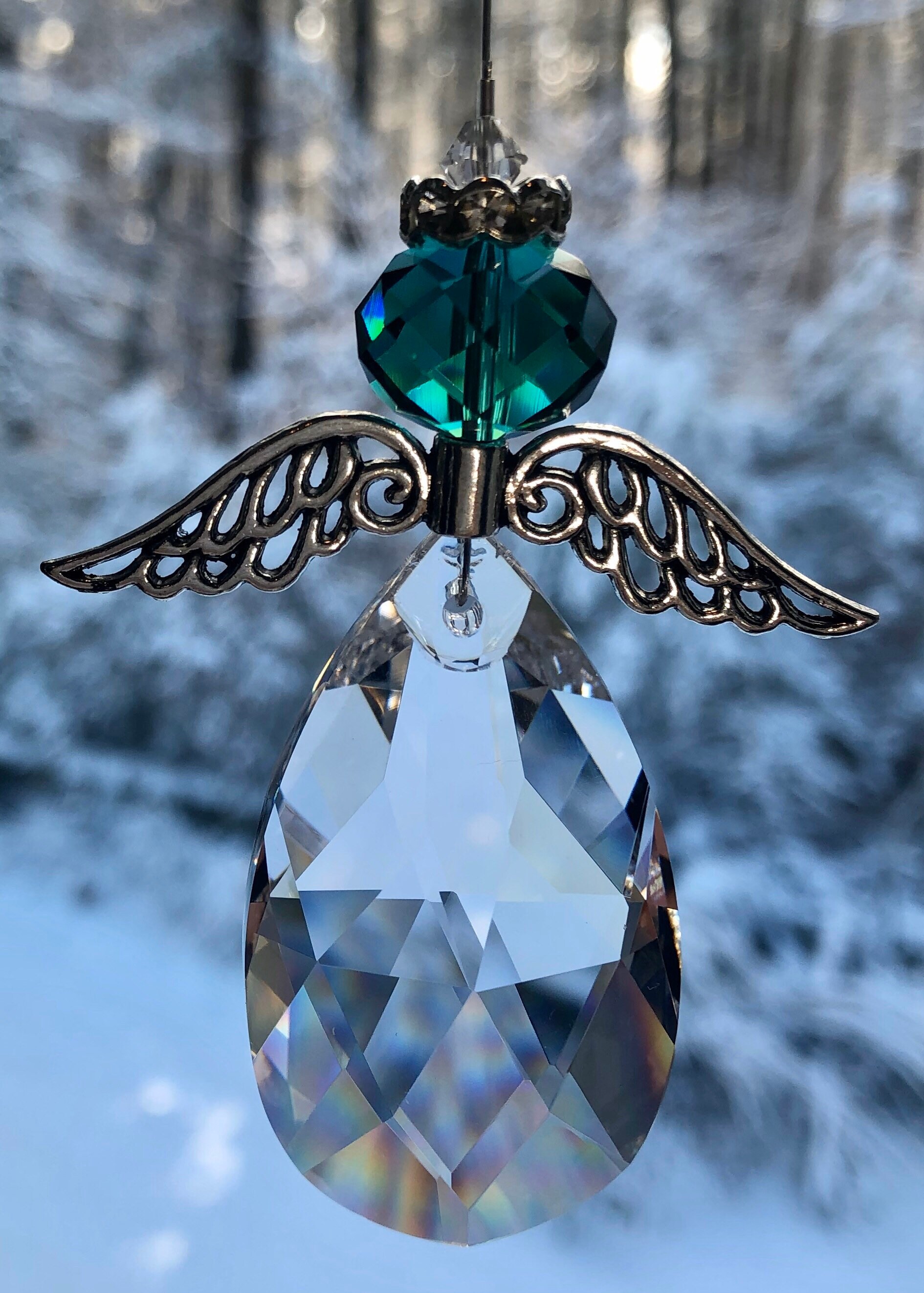 Crystal Angel Suncatcher for Windows, Rainbow Maker, Hanging Angel ...