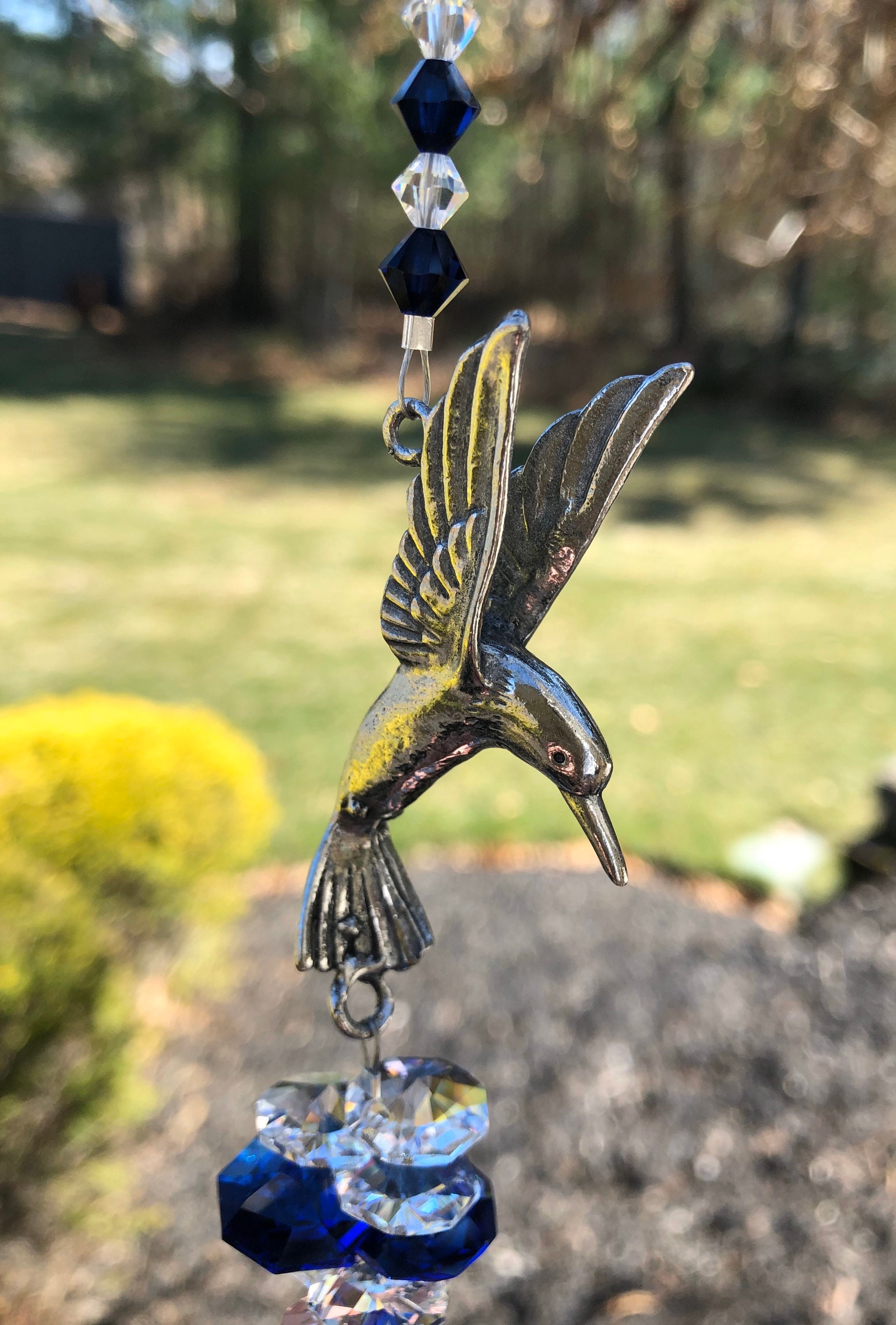 Hummingbird Crystal Suncatcher, Rainbow Maker, Hanging Prism for Window ...