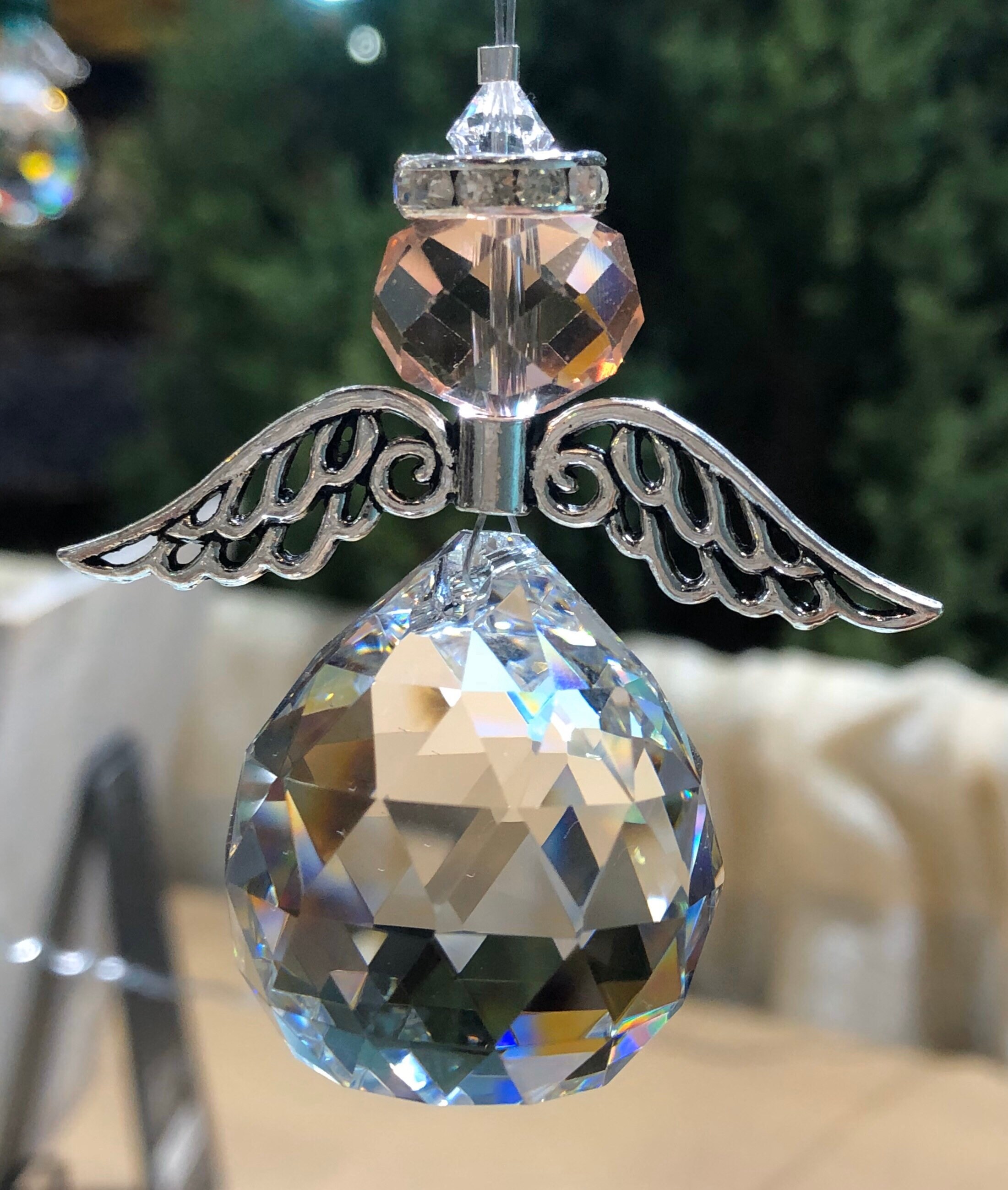 Crystal Angel Design Suncatcher Ornament Window Hanging Pendant for ...