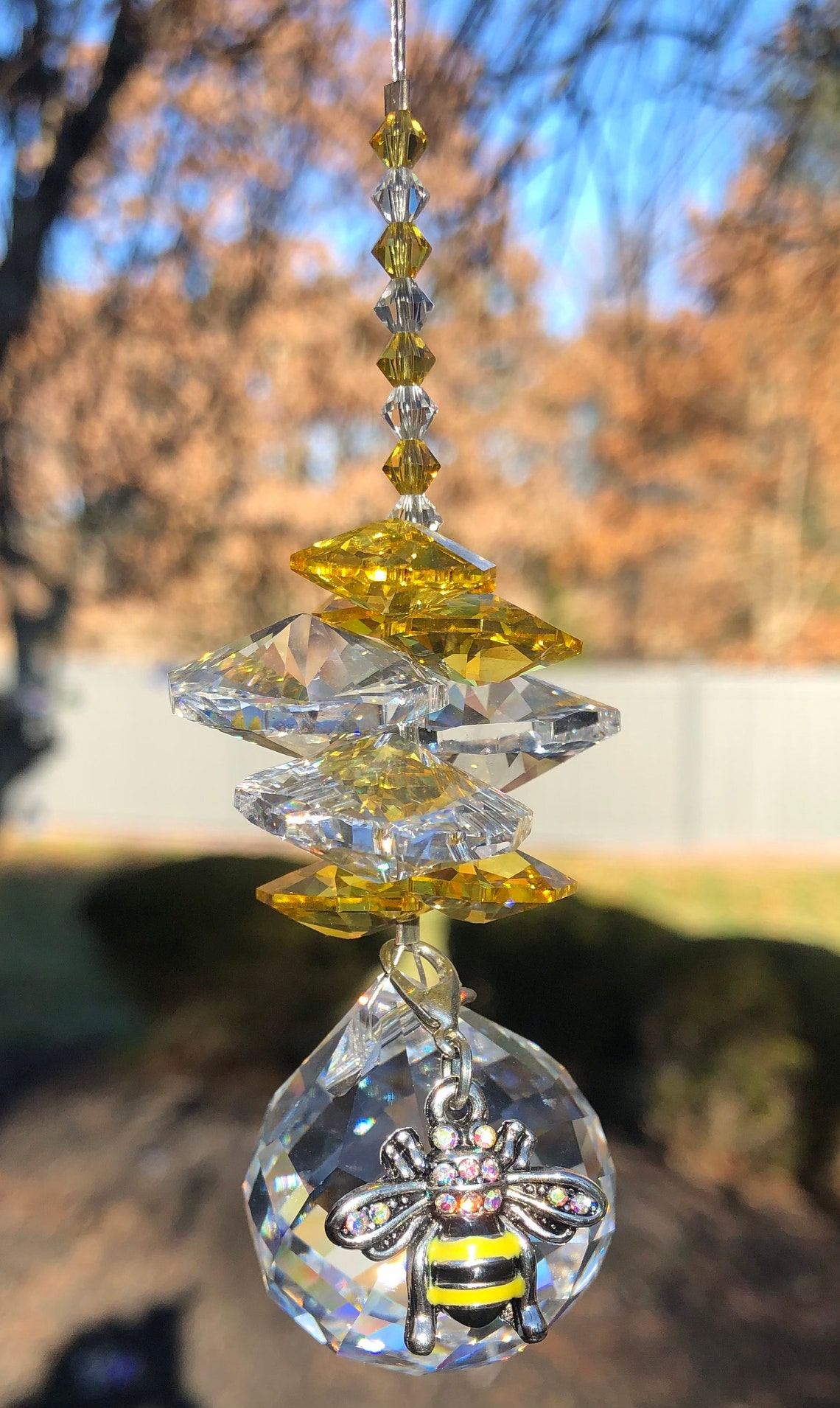 Bee Crystal Suncatcher Rainbow Maker for Window Hanging - Etsy