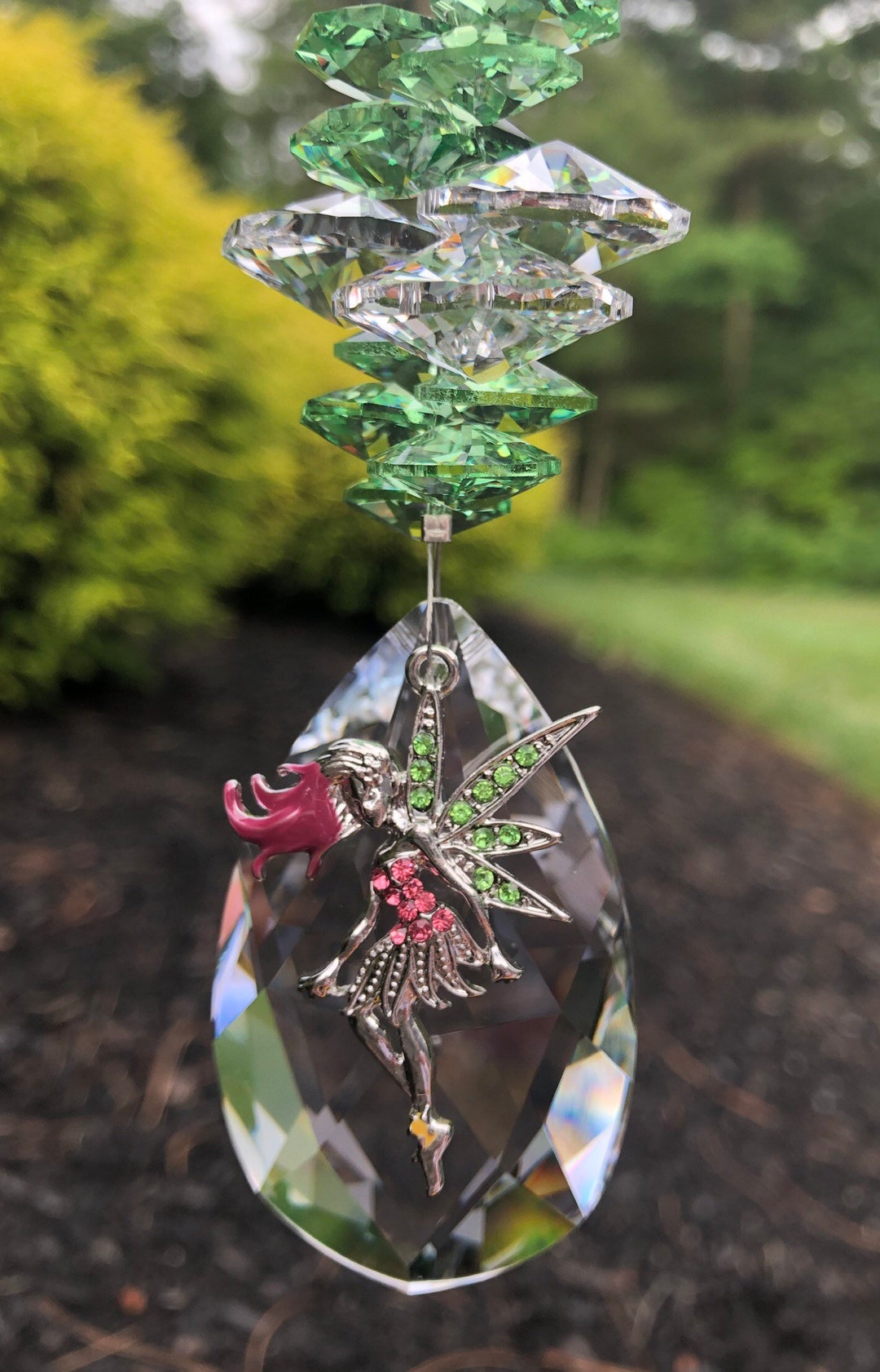Fairy Crystal Suncatcher, Rainbow Maker for Window, Hanging Crystal ...