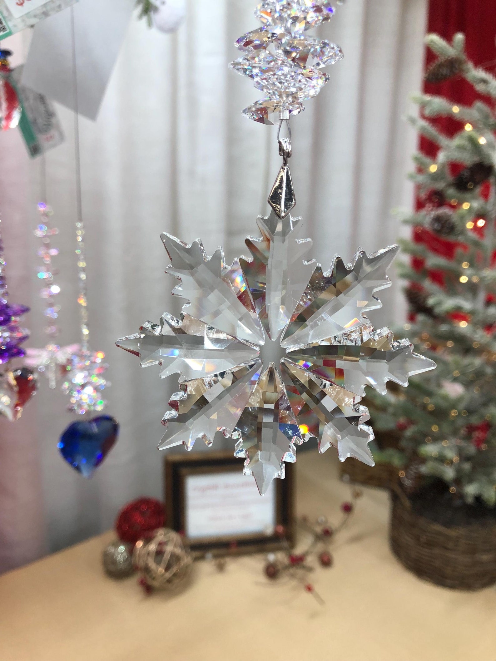 Crystal Snowflake Suncatcher: Rainbow Maker Window Hanging - Etsy