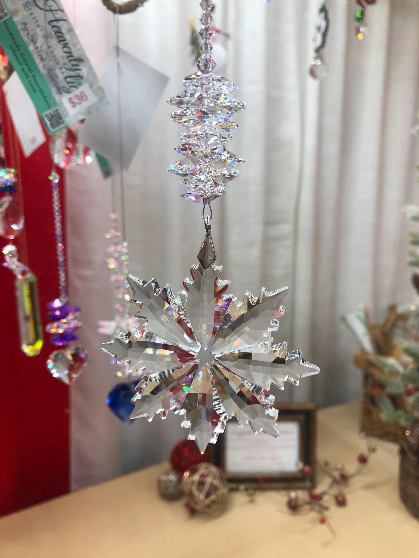 Crystal Snowflake Suncatcher: Rainbow Maker Window Hanging - Etsy