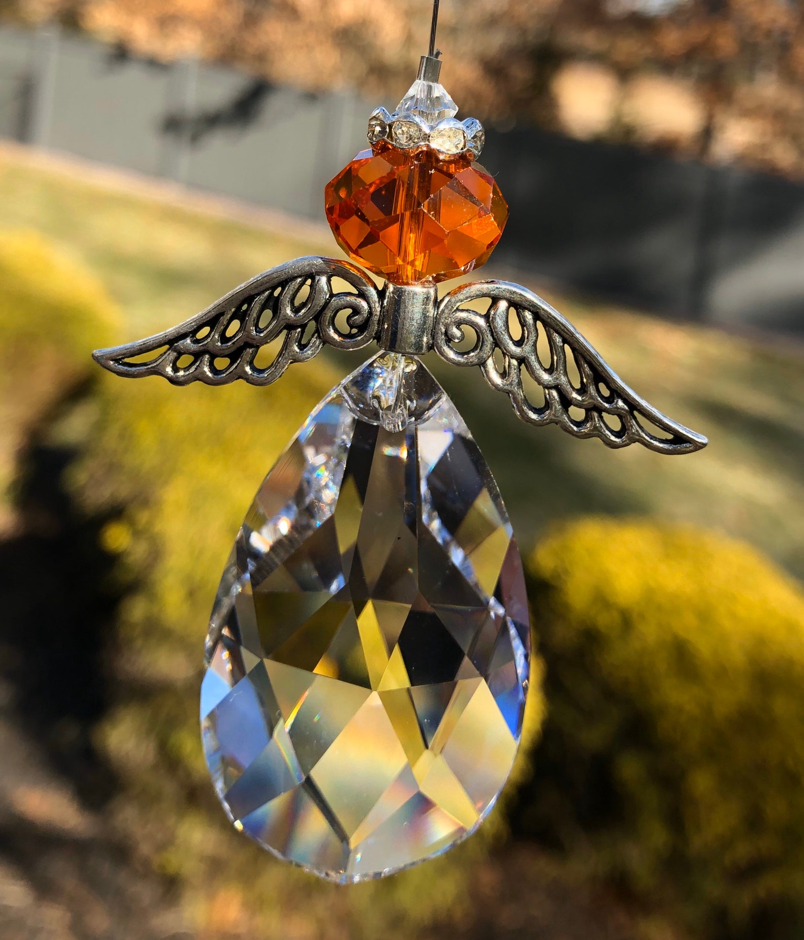 Crystal Angel Suncatcher for Windows Hanging Angel Rainbow | Etsy