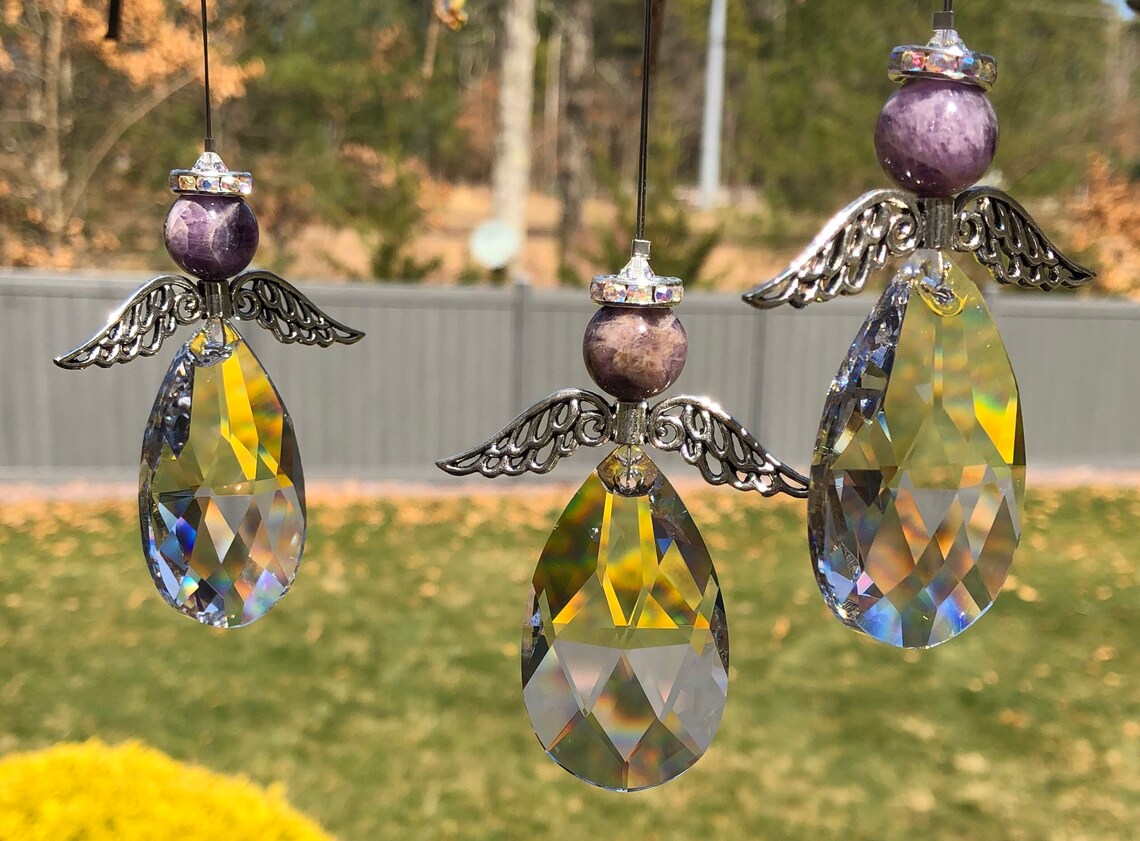Crystal Angel Suncatcher for Windows, Rainbow Maker, Hanging Angel ...