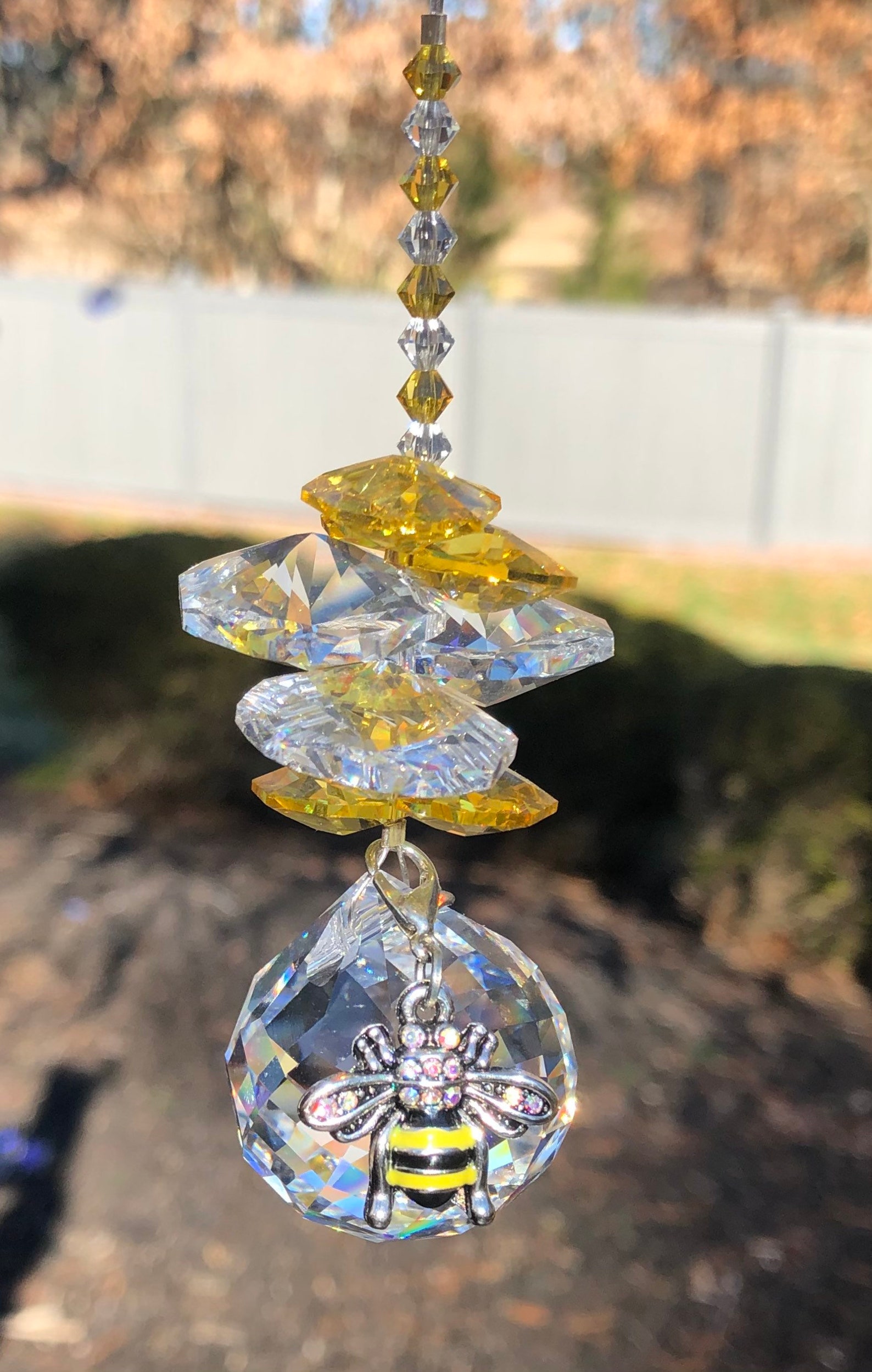 Bee Crystal Suncatcher Rainbow Maker for Window Hanging - Etsy