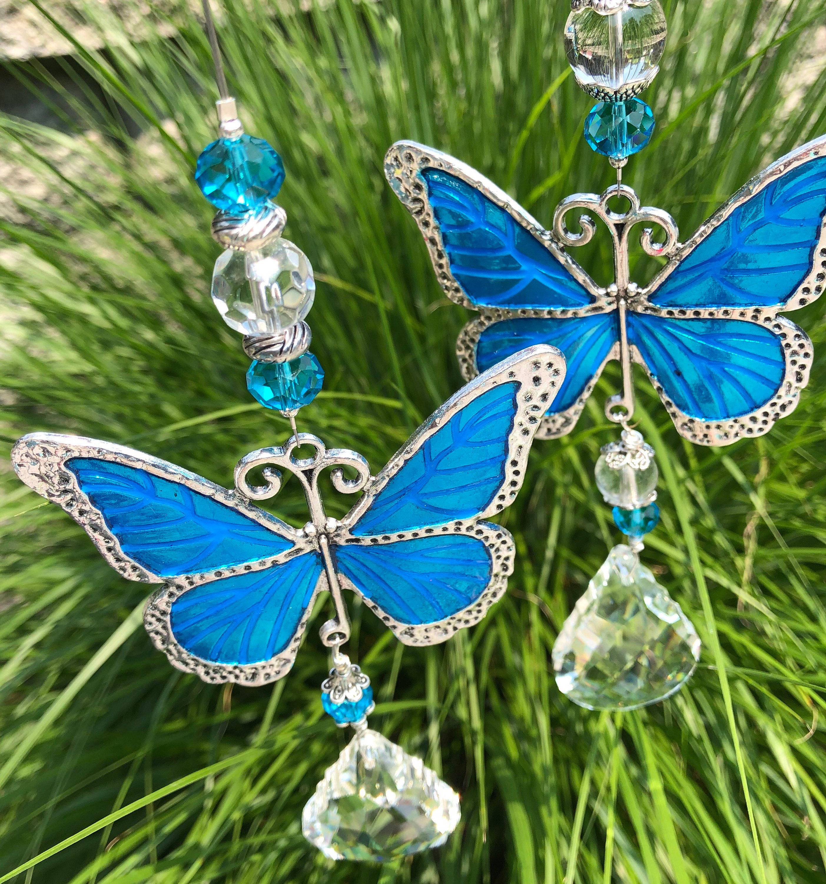 Butterfly Crystal Suncatcher, Rainbow Maker for Window, Hanging Crystal ...