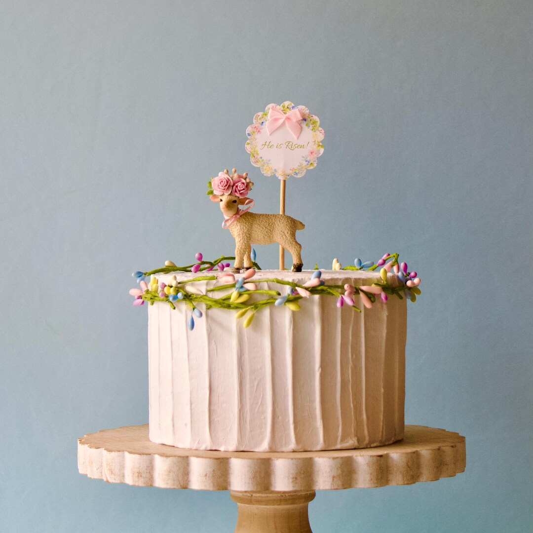 Easter Cake Topper/lamb Cake Topper/cupcake Toppers/he is Risen ...
