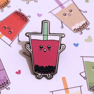 Bubble Tea Enamel Pin 3cm Cutea Bubble Tea Pin, Boba Pin, Milk Tea Pin ...