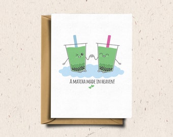 Bubble Tea Greeting Card, Boba Tea, Valentines Day Card, Anniversary ...