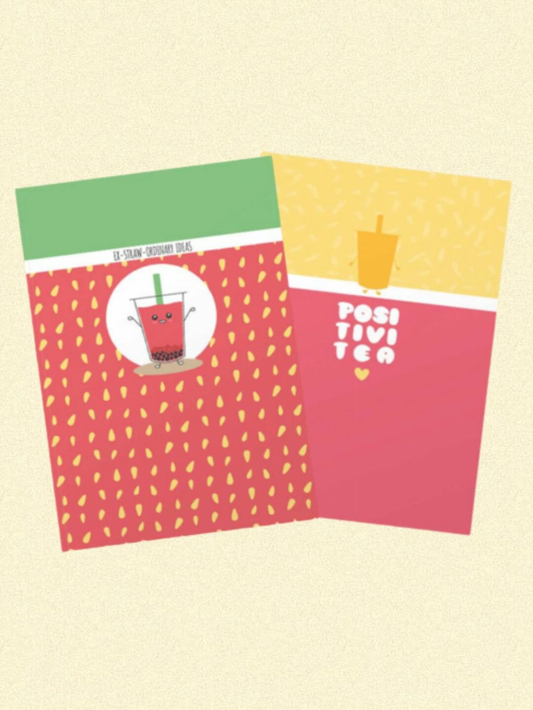 PACK OF 2. A5 Notebooks, Bubble Tea Notebook, Boba Tea Notebook, Kawaii ...