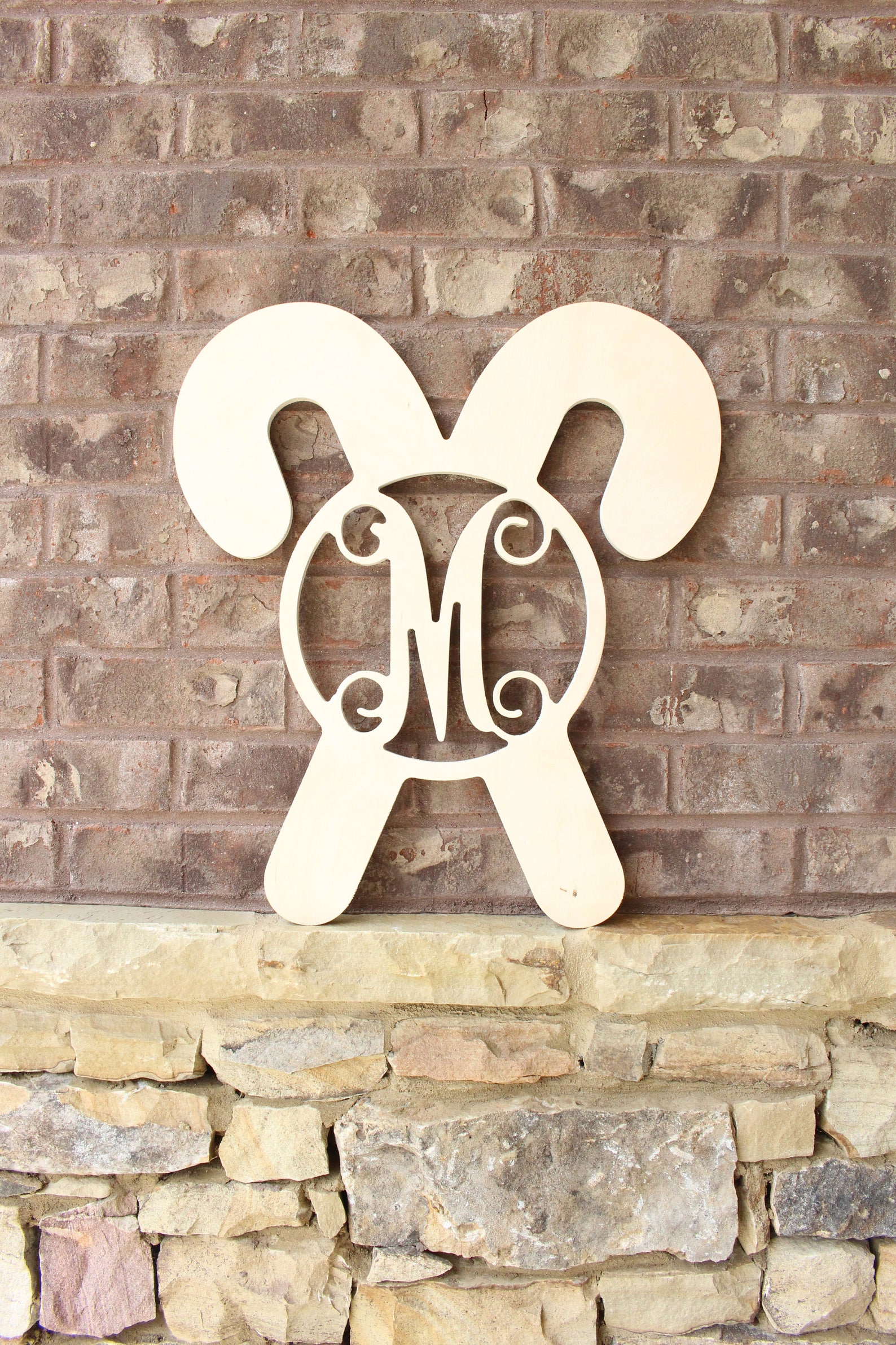 Candy Cane Monogram Christmas Monogram Christmas Decor - Etsy