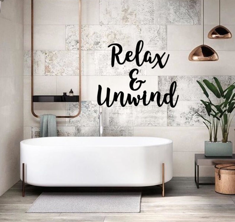Relax & Unwind Bathroom Decor Relax Sign Bathroom Sign - Etsy