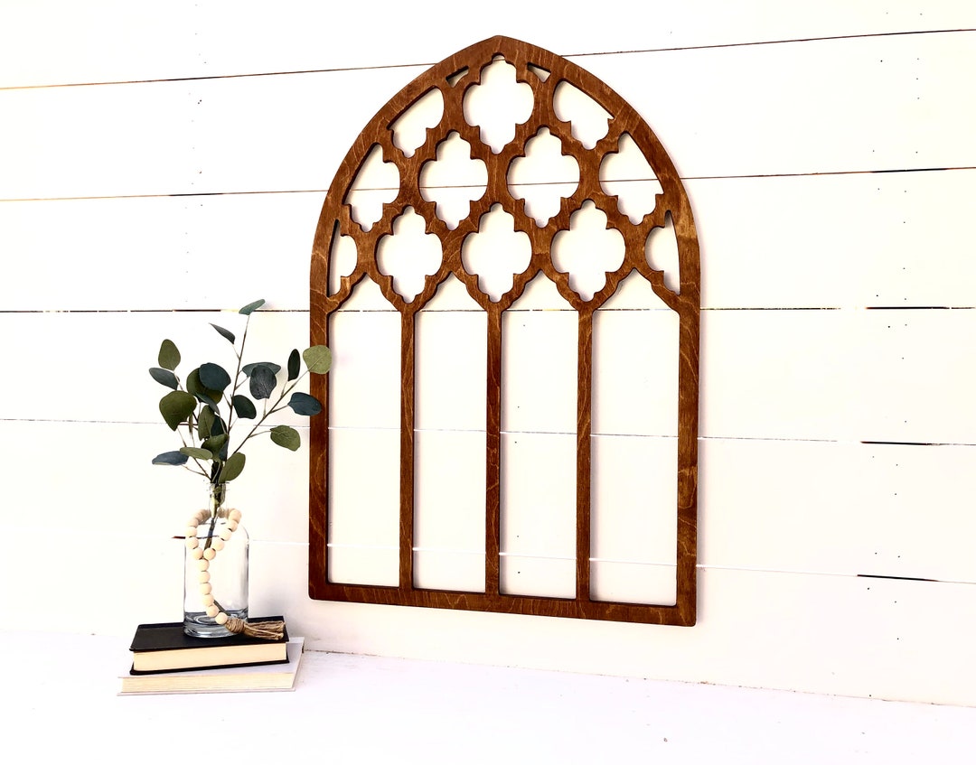 Oversized Farmhouse Window Decor, Boho Church Window, Birch Plywood - Etsy